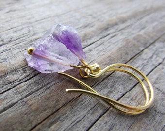 Raw Ruby Earrings rough tumbled ruby gemstone by twobadcats