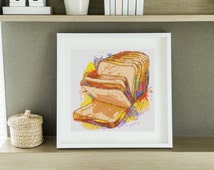 Unique bread cross stitch related items | Etsy
