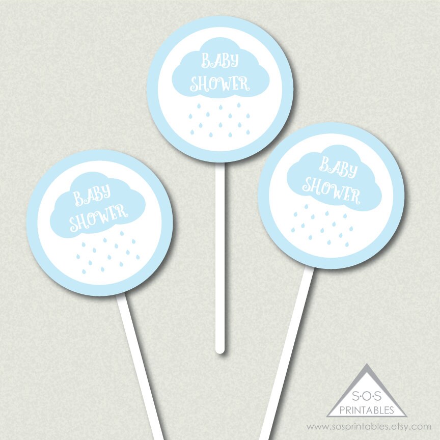 Rain Cloud Baby Shower Raindrops Rain drops by SOSPrintables