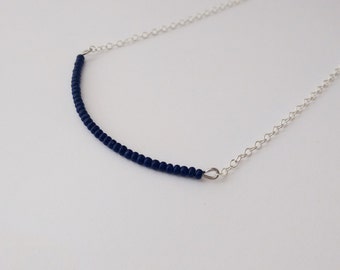 Navy blue necklace | Etsy