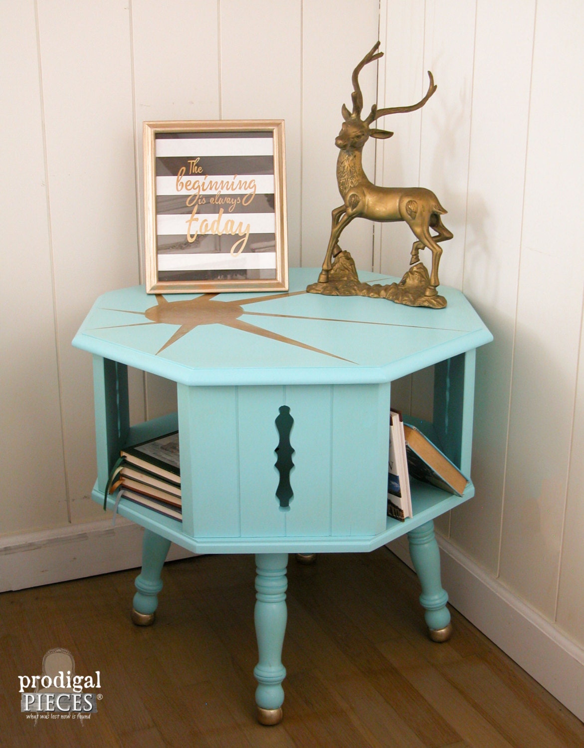 Tell City Chair Co. Retro Mid-Century Modern MCM Swiveling Octagon Side ...