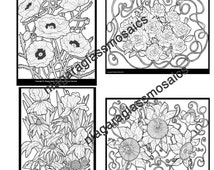 Unique garden coloring page related items | Etsy