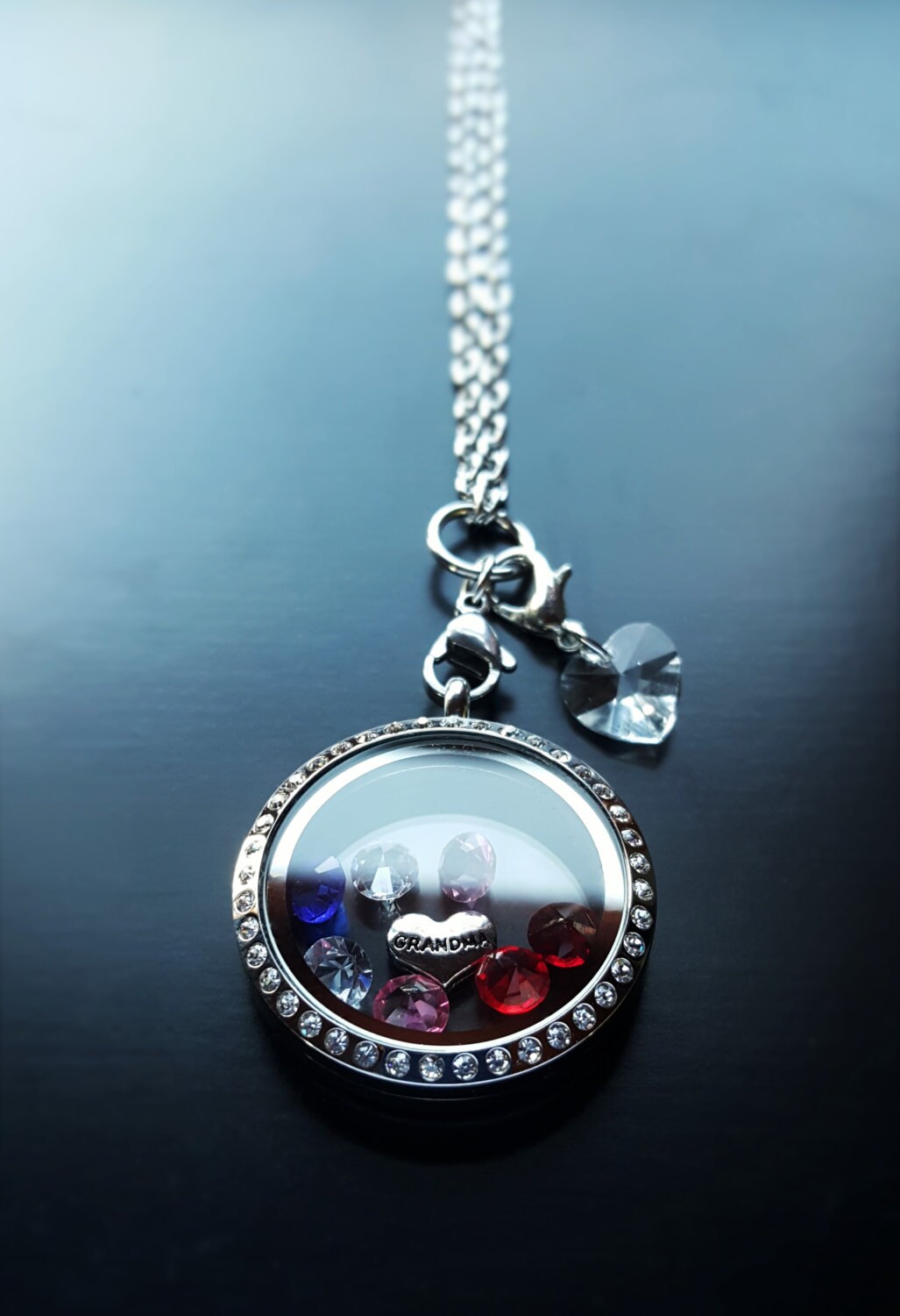 Grandma Floating Locket Necklace-Includes Large Locket Chain