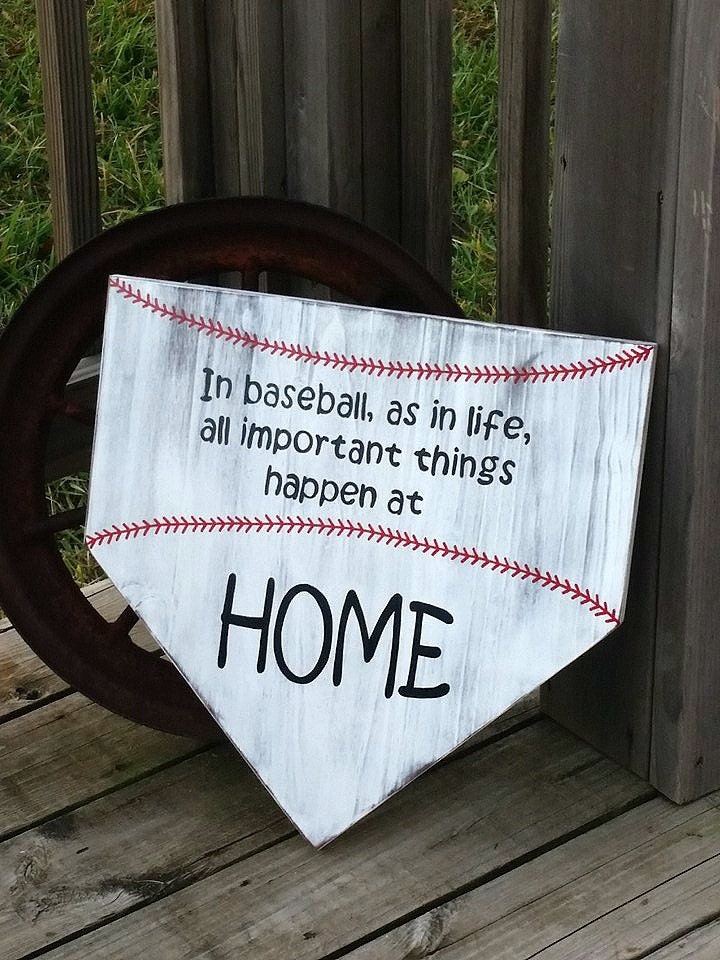 Baseball Sign Homeplate Sign Wooden Softball Sign Home