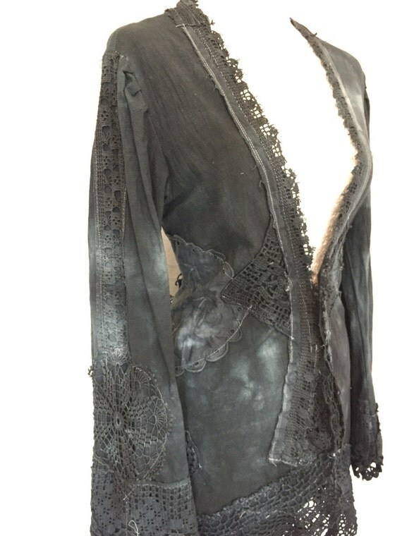 Elven tattered jacket, boho trashy jacket,victorian inspired jacket ...