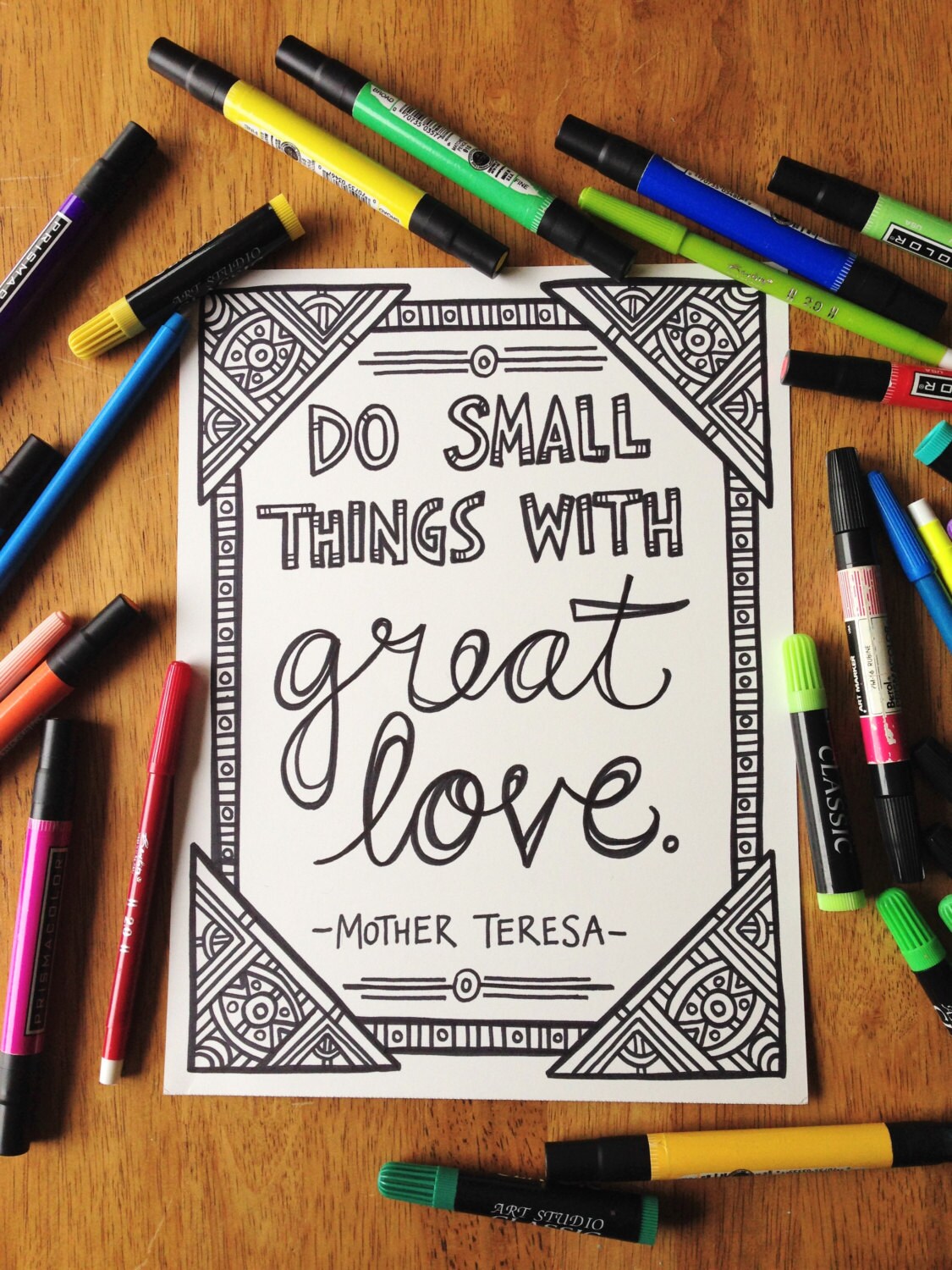 Printable Coloring Page Do Small Things with Great Love