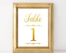 Unique gold table number related items | Etsy