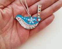 Popular items for blue bird necklace on Etsy