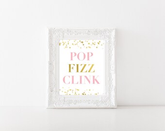 Pop fizz clink sign | Etsy