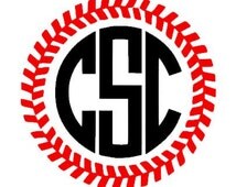 Personalized Baseball Lace Decal with Initials