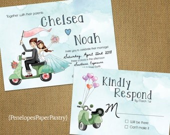 Scooter invitation | Etsy