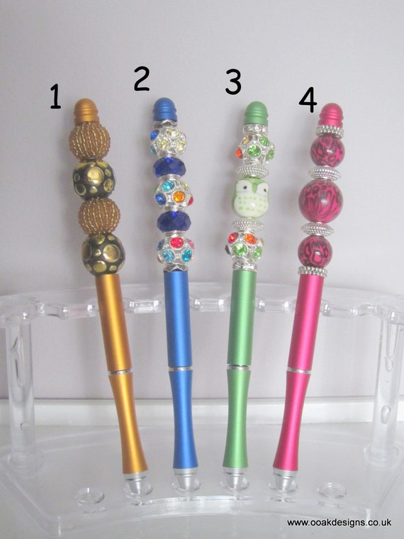 Hand Beaded Pens All UNIQUE 8 by BeadsNBlingsNLeather on Etsy