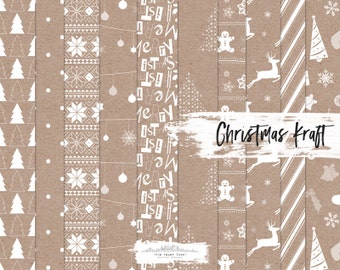 Rustic Pine Trees White Wood Christmas Laser Cut Cliparts 5