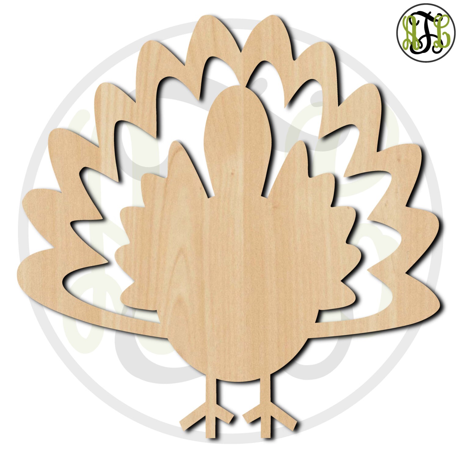 Turkey 2- 170005- Thanksgiving Cutout, unfinished, wood cutout, wood ...