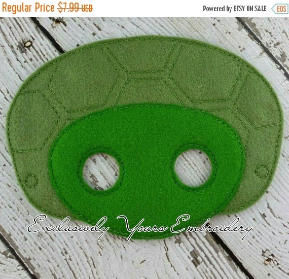 Tortoise Mask Children's Felt Mask by ExclusiveStitches on Etsy