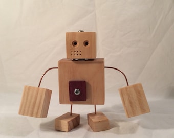 Wooden Robot Toy Geek Gift Toy Robot Wood Robot wood