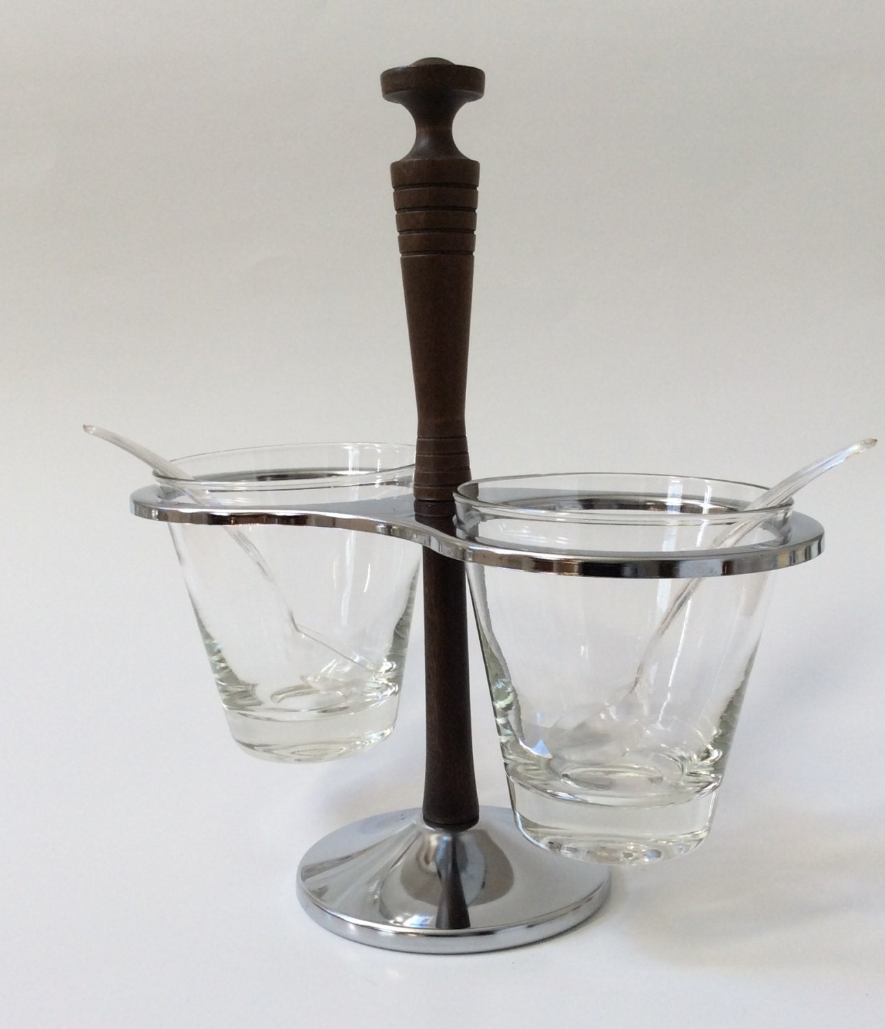 Vintage Kromex Wood, Glass & Chrome Condiment Caddy – Haute Juice