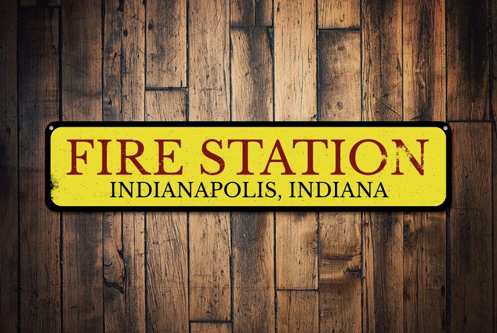 Fire Station Sign Personalized City State Sign Firefighter
