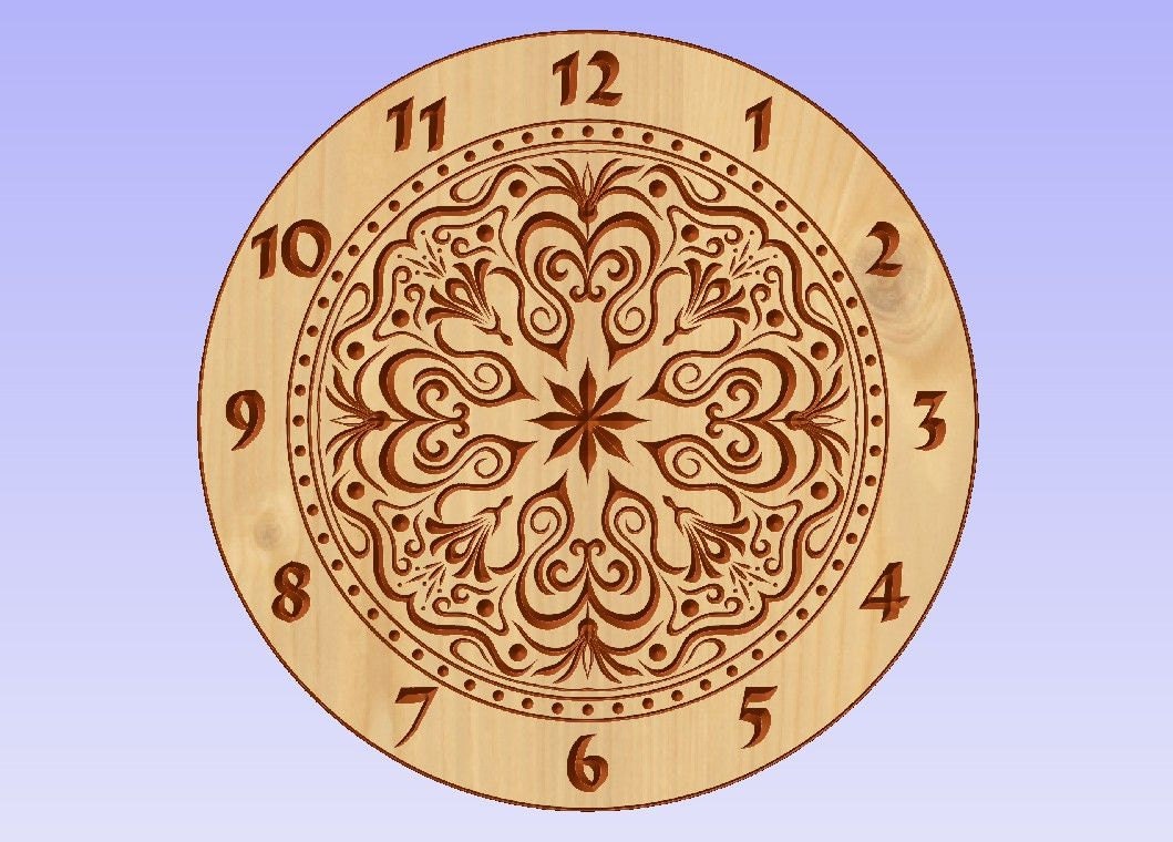 Clock face vector file (eps) for V-bit cnc carving