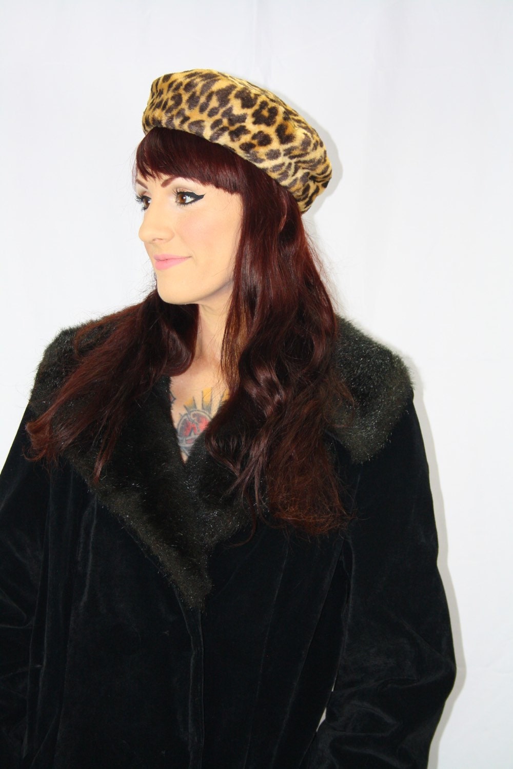 LOVELY LEOPARD Darling Vintage 1960’s Leopard Print Faux Fur Pillbox ...