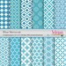 Blue Moroccan Digital Paper Scrapbooking Paper 12x12 by Selegan