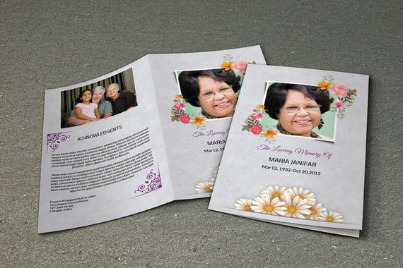 Printable Funeral Program Template Memorial Program