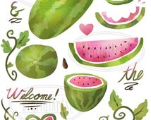 Popular items for watermelon clip art on Etsy