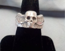 Unique winged skull ring related items | Etsy