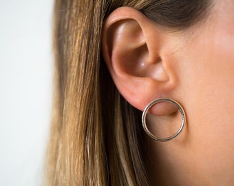Unique open circle earrings related items | Etsy