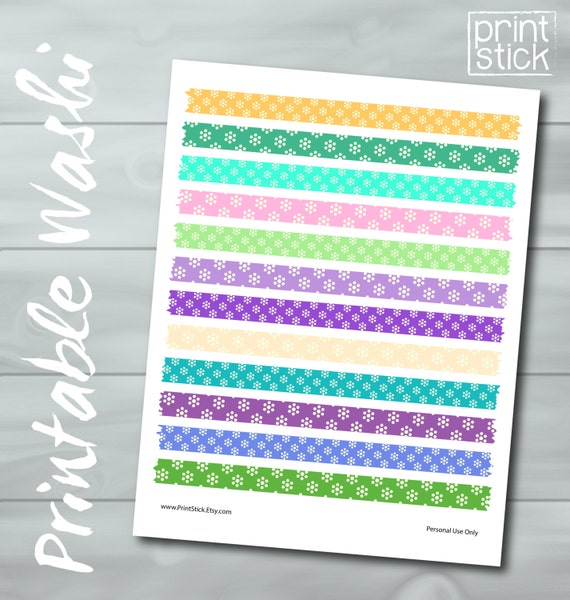 Printable Washi Tape JPG Sheet Floral Washi Perfect for