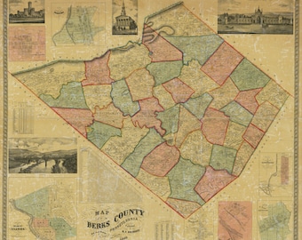 1851 Map of Allegheny County Pennsylvania Genealogy Pittsburgh