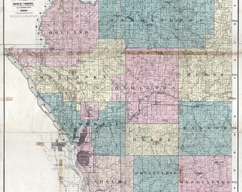 1860 Map of Pike County Illinois by GenealogicalSurveyor on Etsy