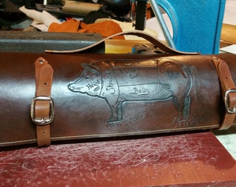 Leather knife roll | Etsy