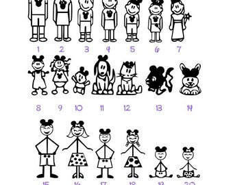 Stick family decals | Etsy