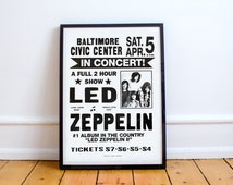 Unique led zeppelin poster related items | Etsy