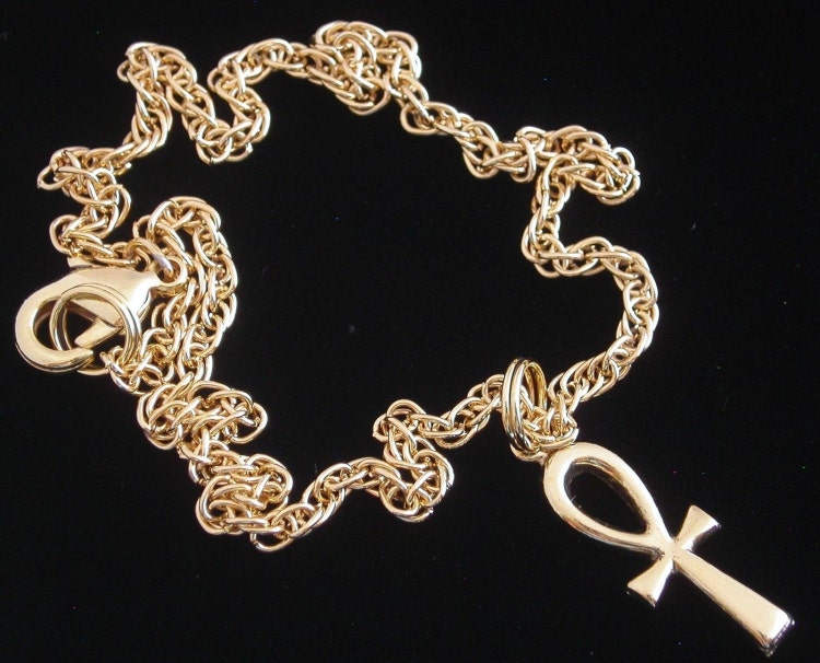 Cleopatra Ankh Egyptian Eternal Cross Anklet by NostalgicCharm