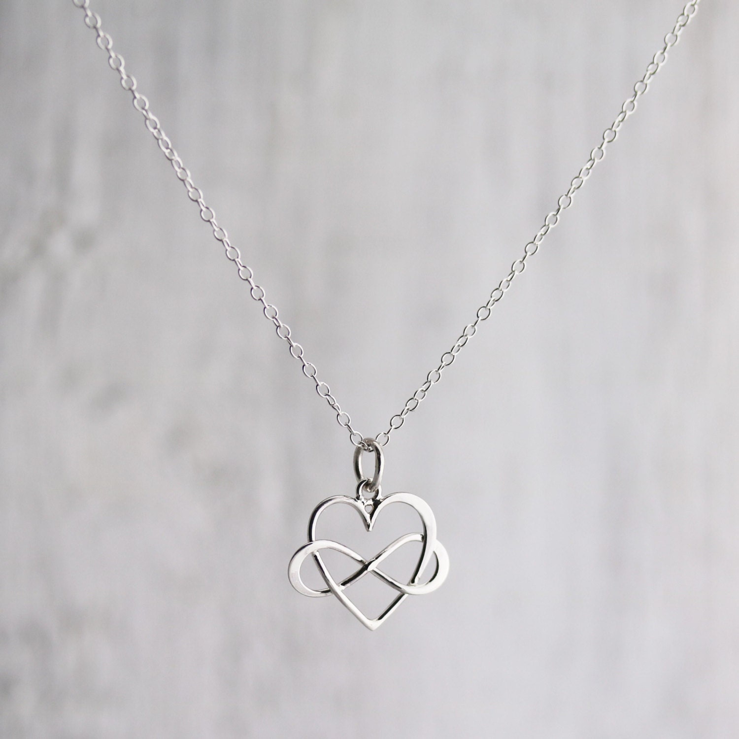 Infinity Heart Necklace Sterling Silver by TNineandCompany