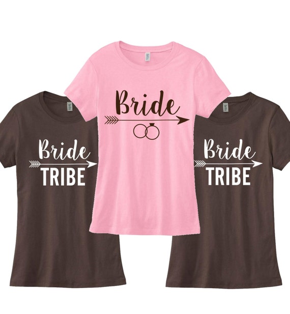 Bride Tribe Bridesmaid T Shirt Sets Bridal By Peacemakerapparel
