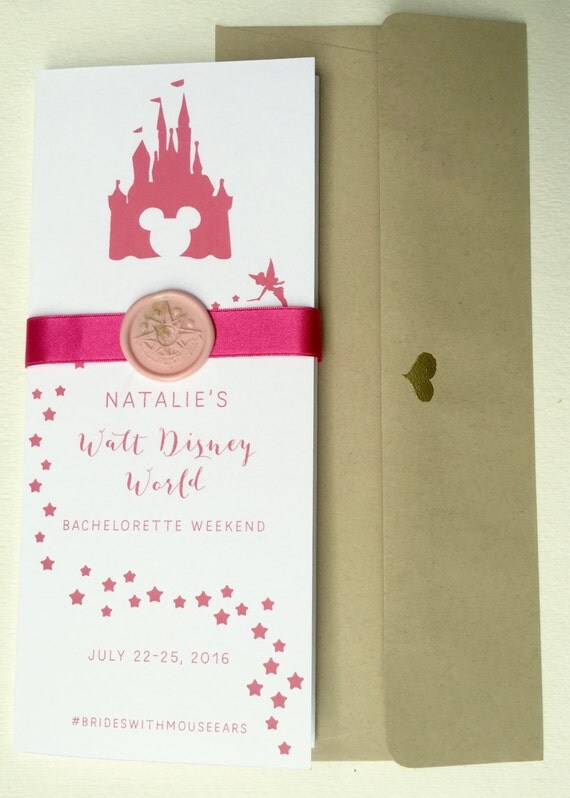 Custom Disney Bachelorette Invite Itinerary by petitpenguin