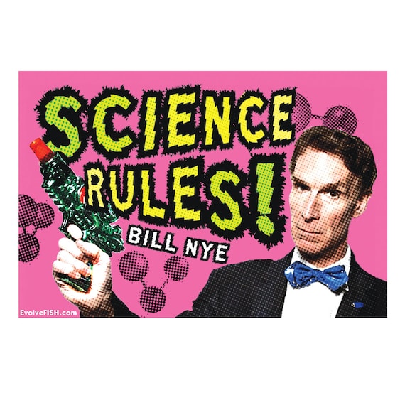 Science Rules Bill Nye Weatherproof Bumper Sticker