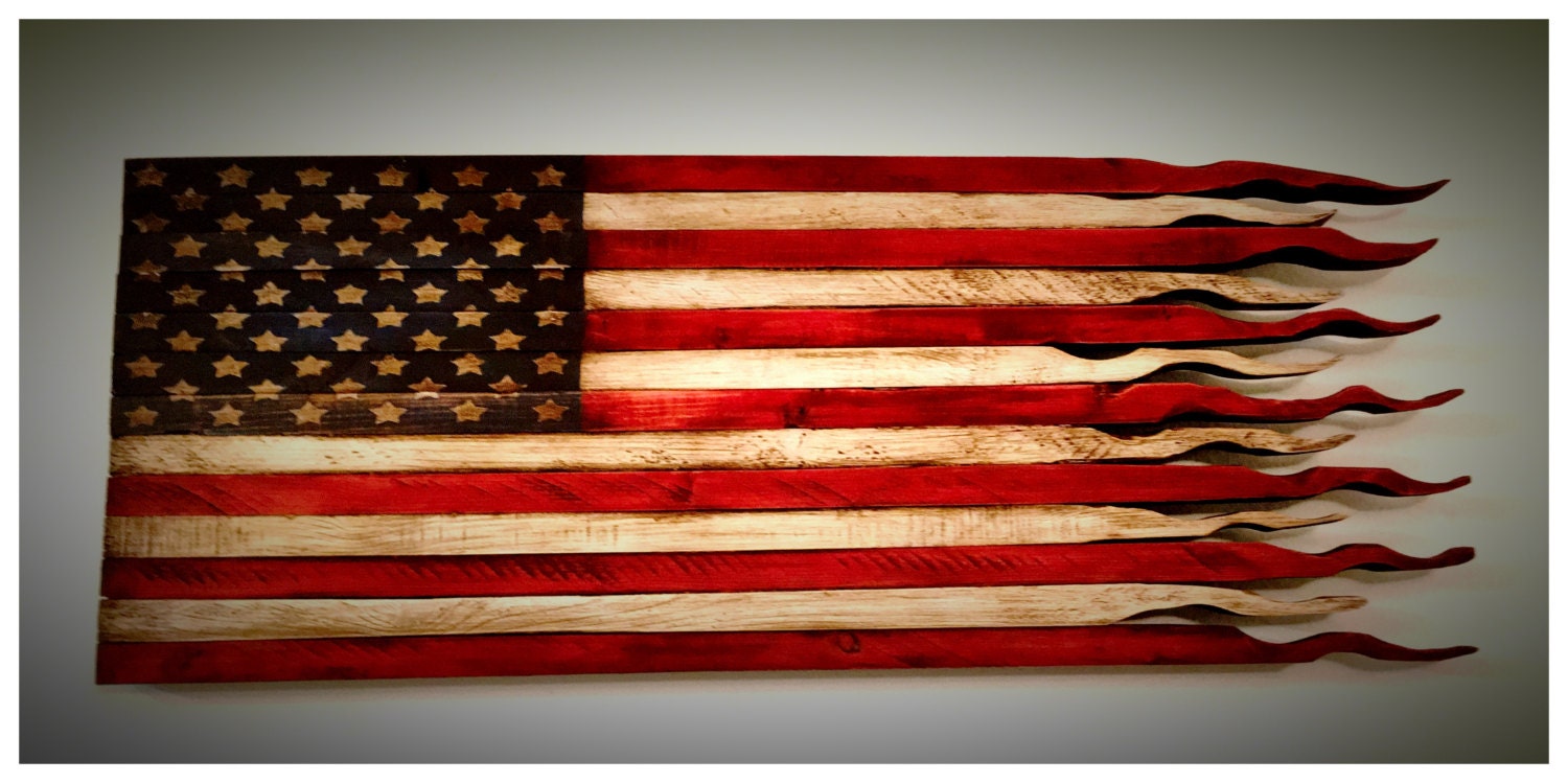 American Flag Sign Rustic American Flag Aged by americanflagsigns