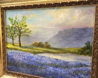 Bluebonnet painting | Etsy
