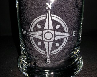 Compass wine glass | Etsy