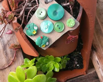 Flower pot buttons | Etsy
