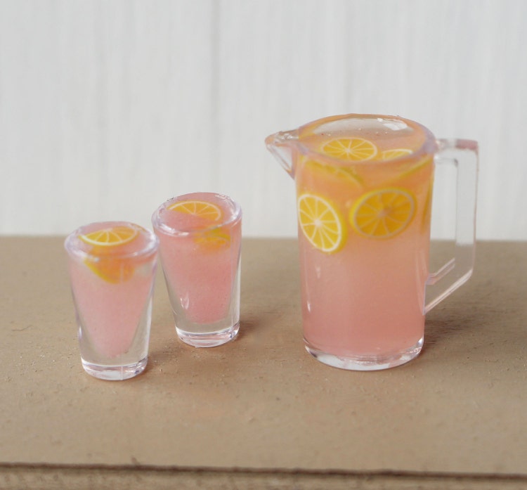 Dolls House Miniature Pink Lemonade Set in 1:12 by Artistique