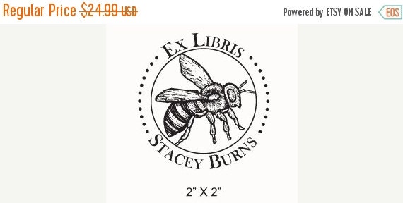 Octoberfest Sale Honey Bee Ex Libris by AsspocketProductions