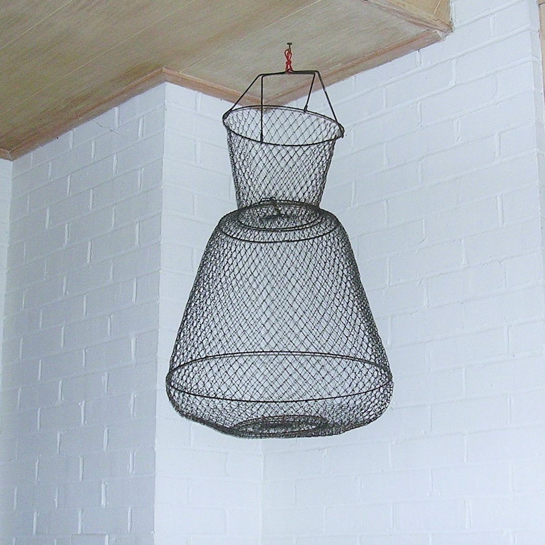 Vintage Wire Crab Basket Vintage Wire Metal Crab by timepassages