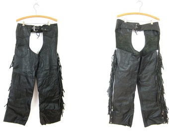 Fringe leather chaps | Etsy