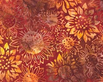 Yellow batik fabric | Etsy