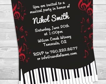 Music invitations | Etsy